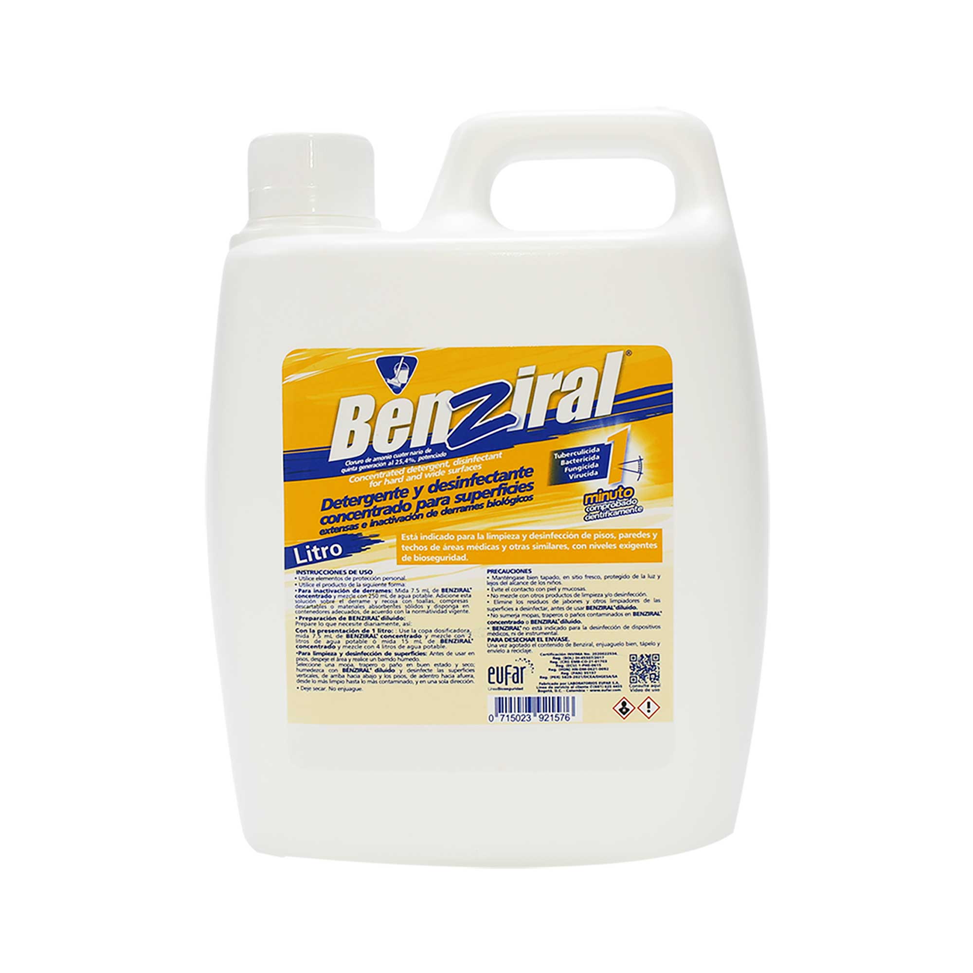 Benziral detergente y desinfectante de superficies extensas (pisos ...